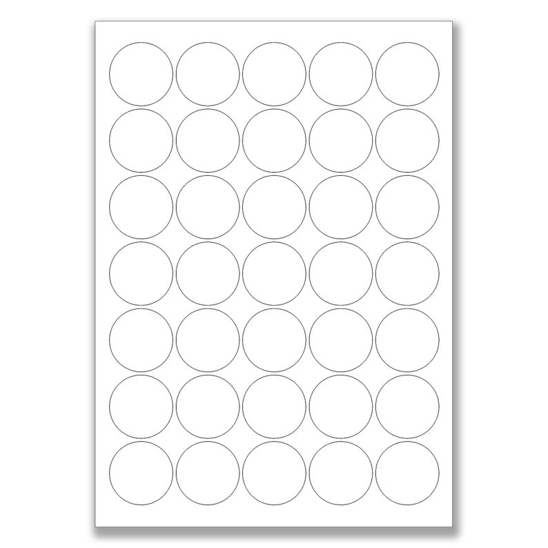 Blank 37mm Circle Labels 35 per Sheet 10 Sheets Matt - Etsy UK