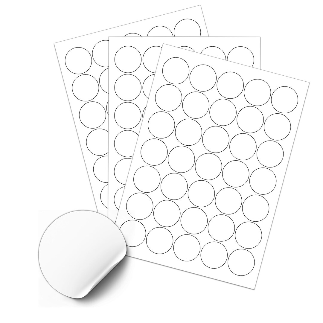 Blank 37mm Circle Labels - 35 per Sheet, 10 Sheets - Matt White Self ...