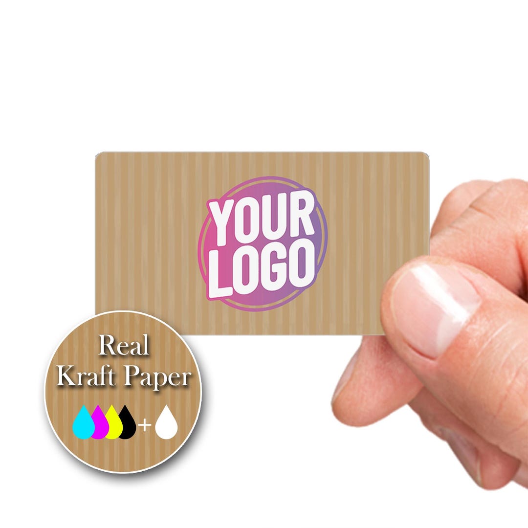64mm X 34mm Kraft Rectangle Labels - Personalised Custom Logo Stickers ...