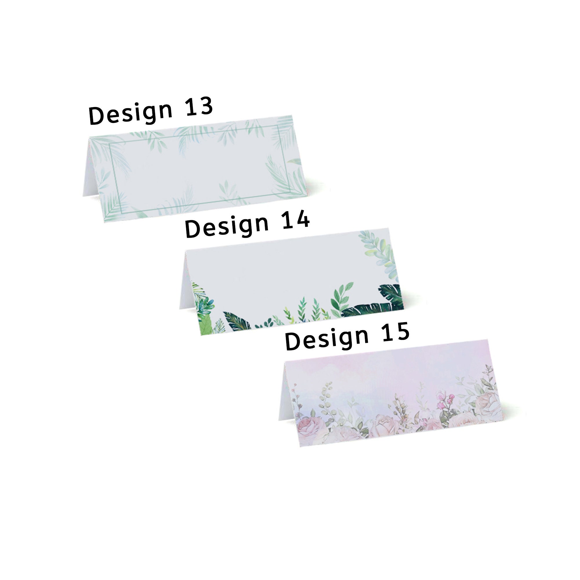 Floral Blank Place Cards Name Cards Plain Place Setting - Etsy UK