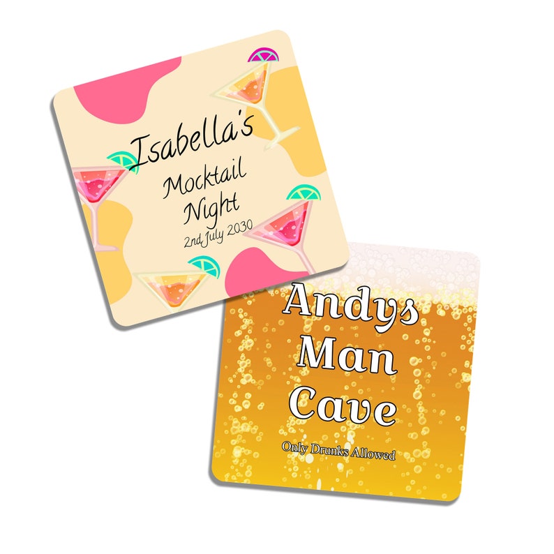 Personalised Beer Mats Drink Coasters Single Sided Upload - Etsy UK Personalised Beer Mats Drink Coasters Single Sided Upload - Etsy UK