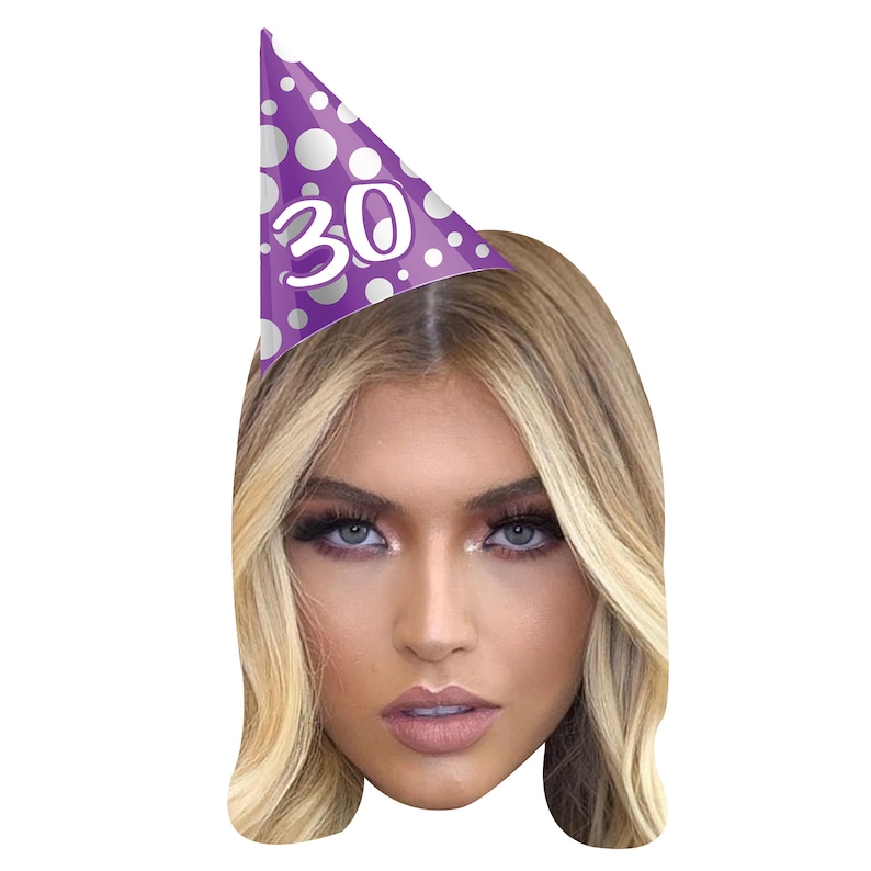 Personalised Face Bunting With Party Hat A5 Photo Banner - Etsy UK