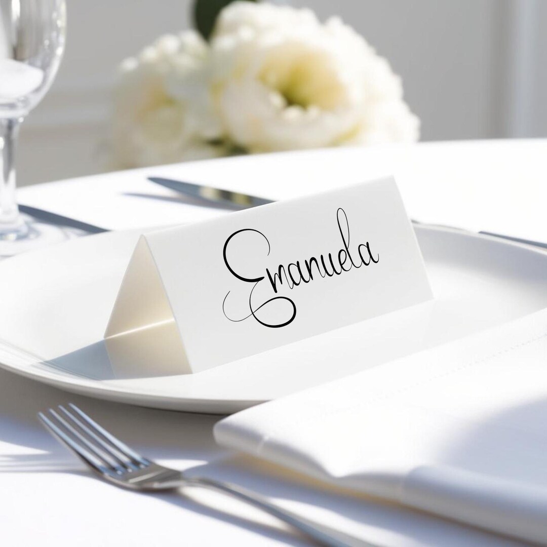 Personalised White Place Cards, Table Names for Weddings, Parties and ...