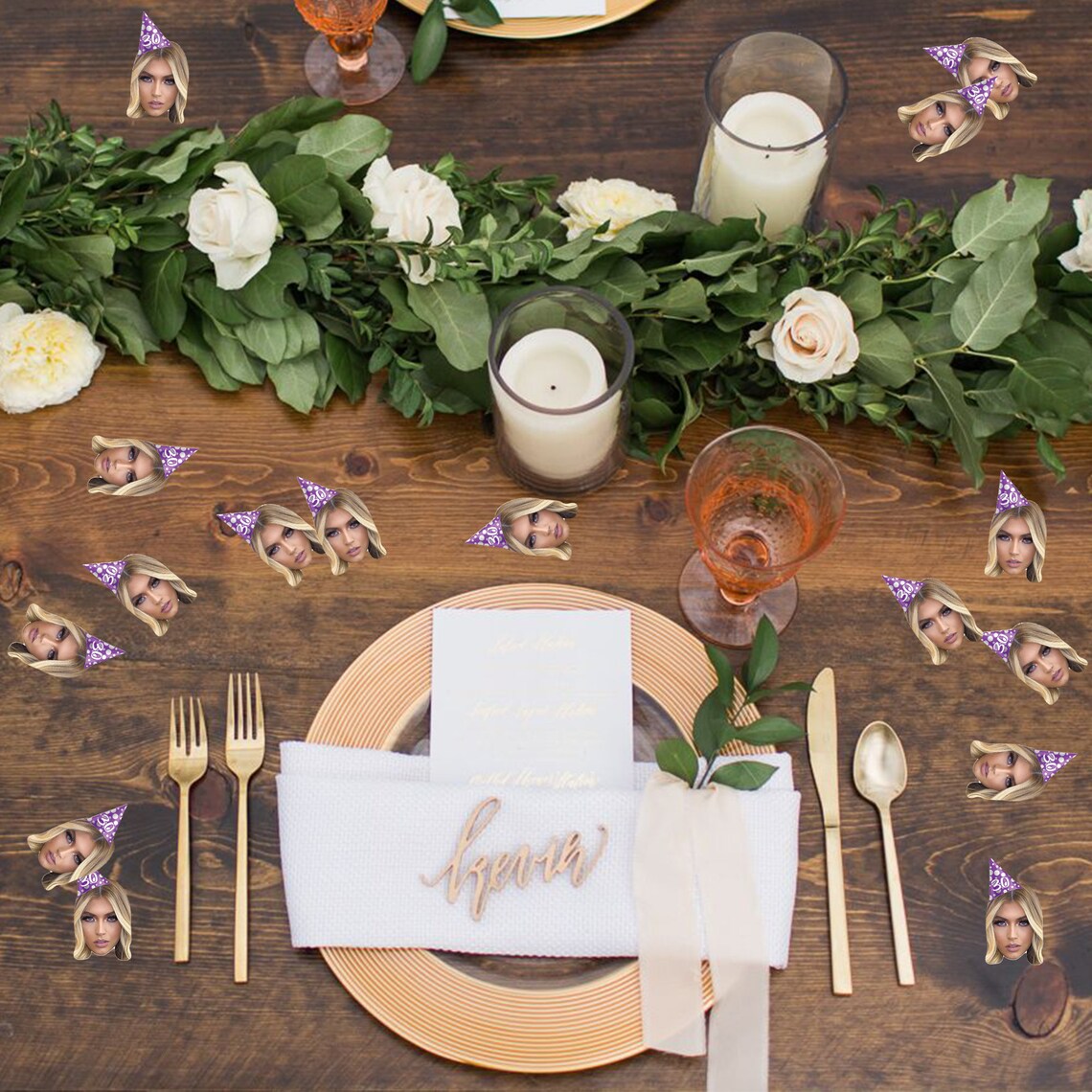 Custom Confetti Faces With Hat Personalised Confetti - Etsy UK