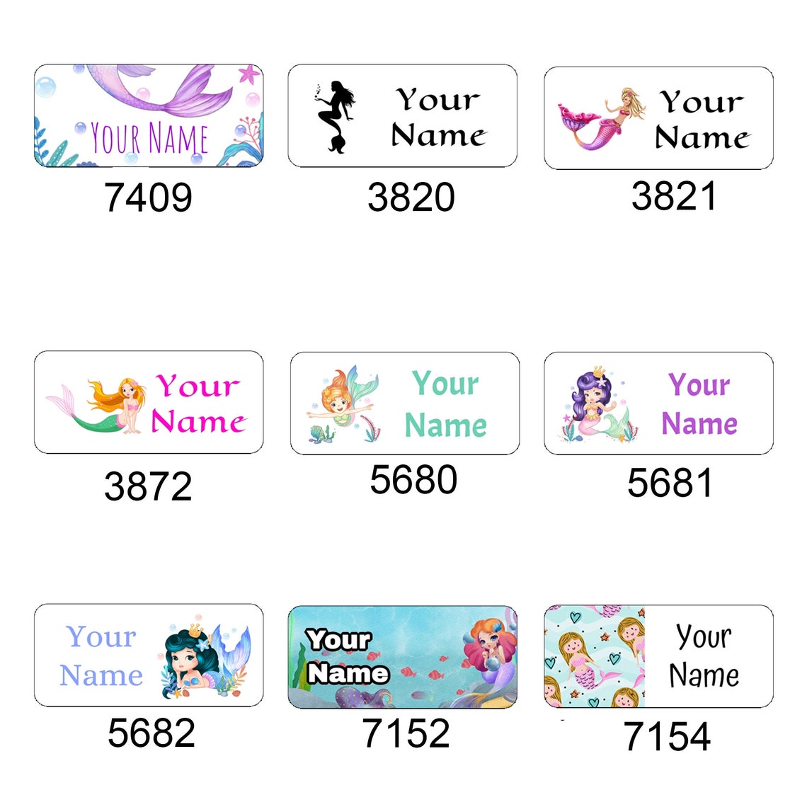 Mermaid Stick on Clothes Labels Mermaid Name Labels No-iron | Etsy UK