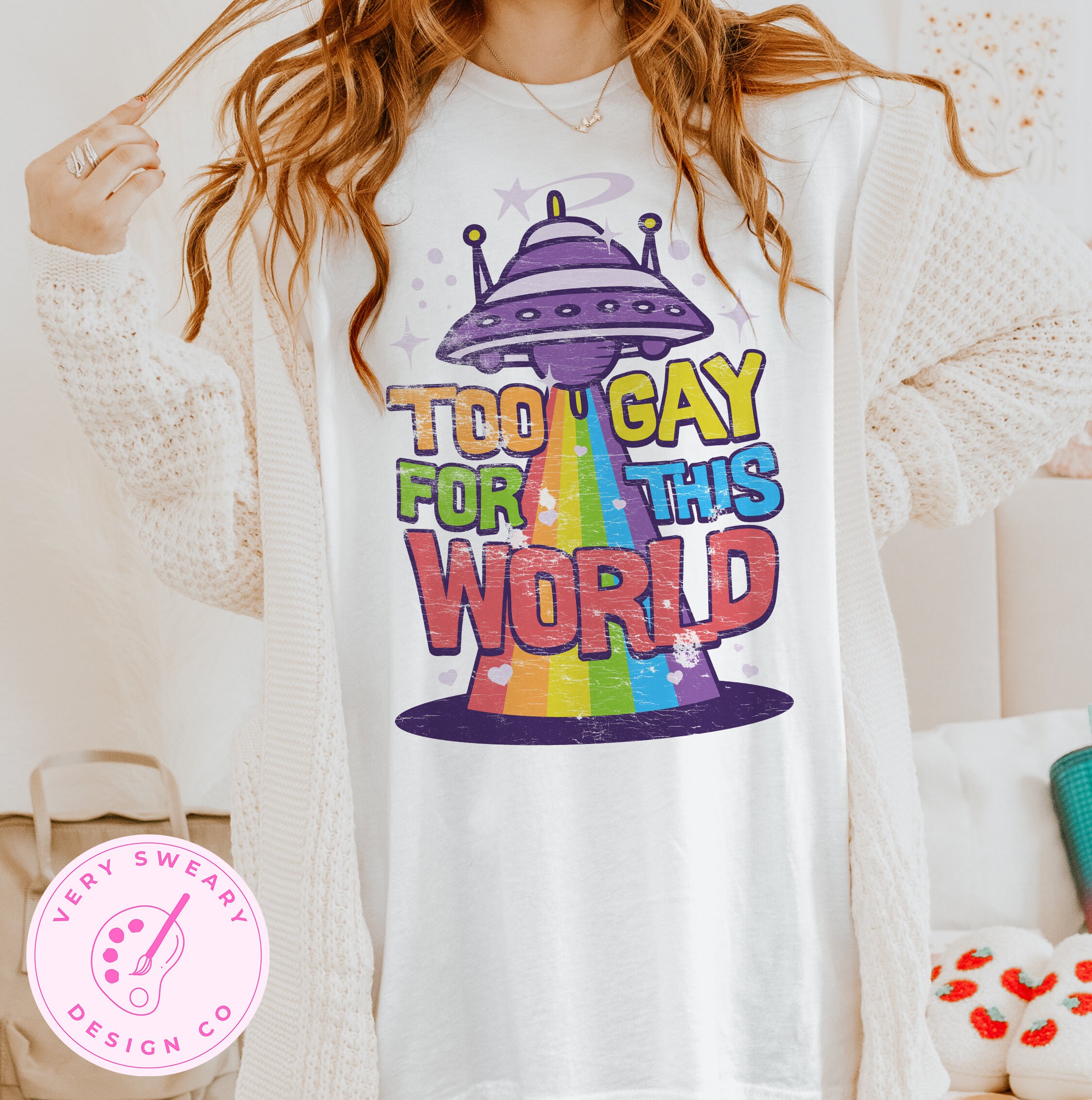 Retro Aesthetic Gay Pride PNG, Space Pun Pride Shirt PNG Design for ...