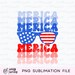 Retro Merica PNG With Repeating Words, July 4th PNG, Shirt Design ...