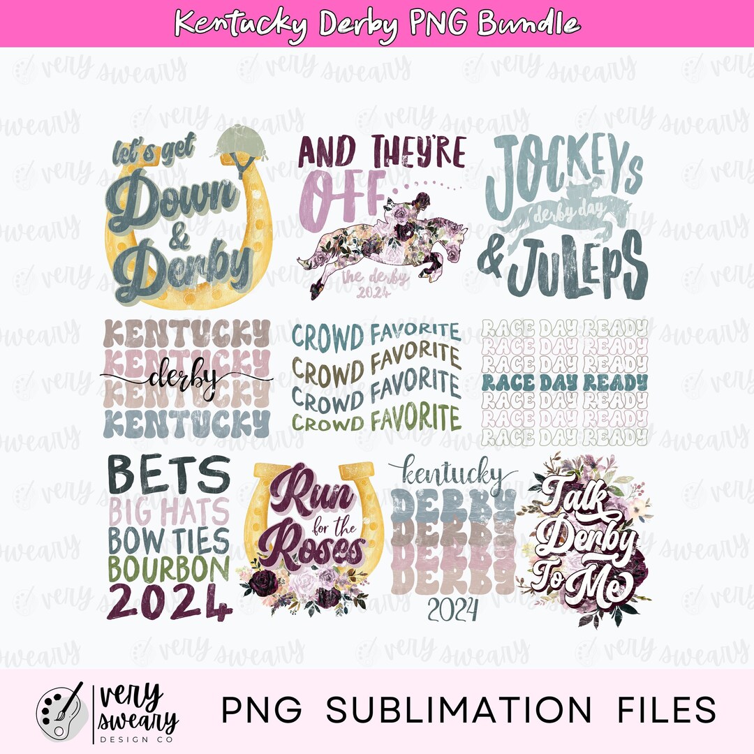 Kentucky Derby PNG Bundle, Kentucky Derby Party PNG Files, Sublimation ...