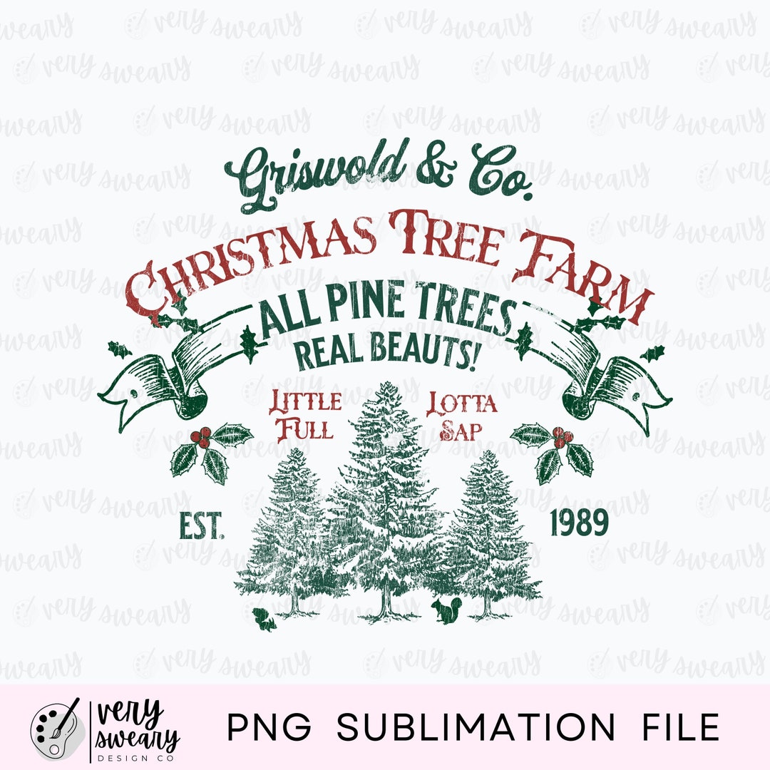 Griswold Christmas Tree Farm PNG, Retro Clark Griswold PNG, Christmas ...
