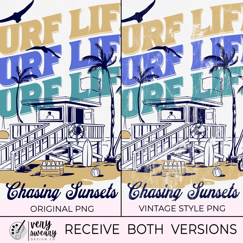 Surf Life Retro Summer PNG, Retro Beach PNG, Shirt Design for Heat ...