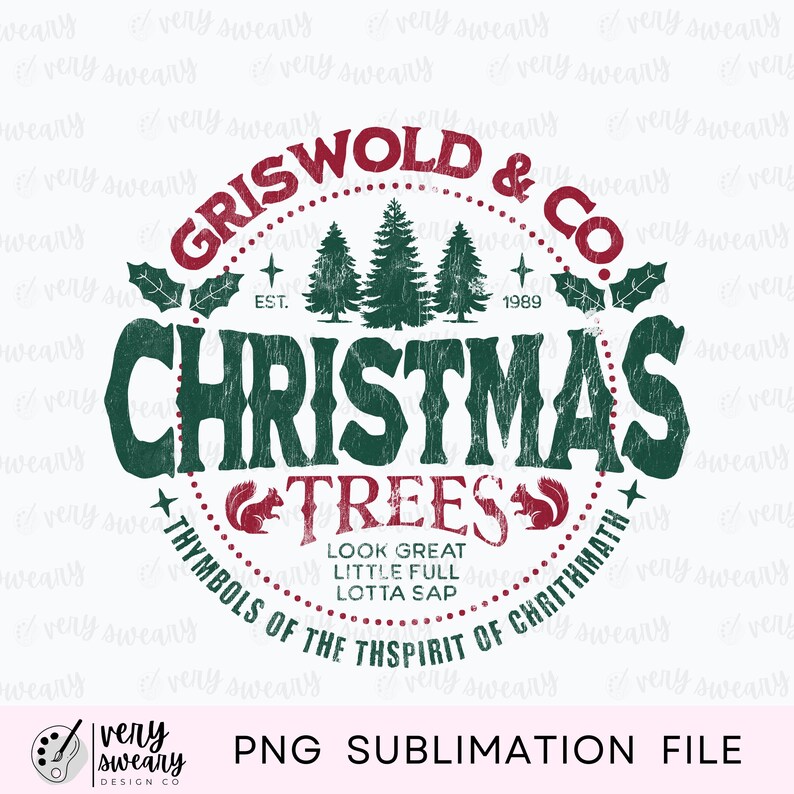 Retro Griswold Christmas Tree Farm, Clark Griswold PNG, Christmas Movie ...
