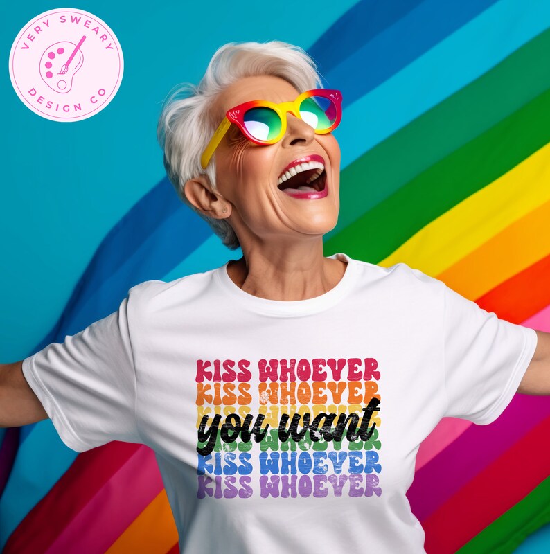 Pride PNG, Kiss Whoever You Want PNG, Retro Style Pride PNG, Heat Press ...