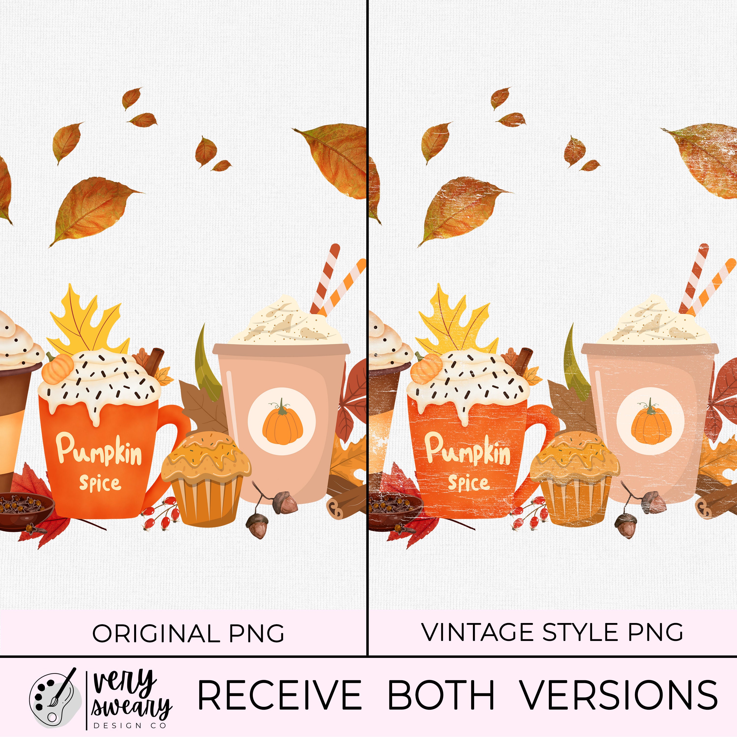 Fall Coffee Drink PNG, Autumn Sublimation Designs, Pumpkin Latte PNG ...