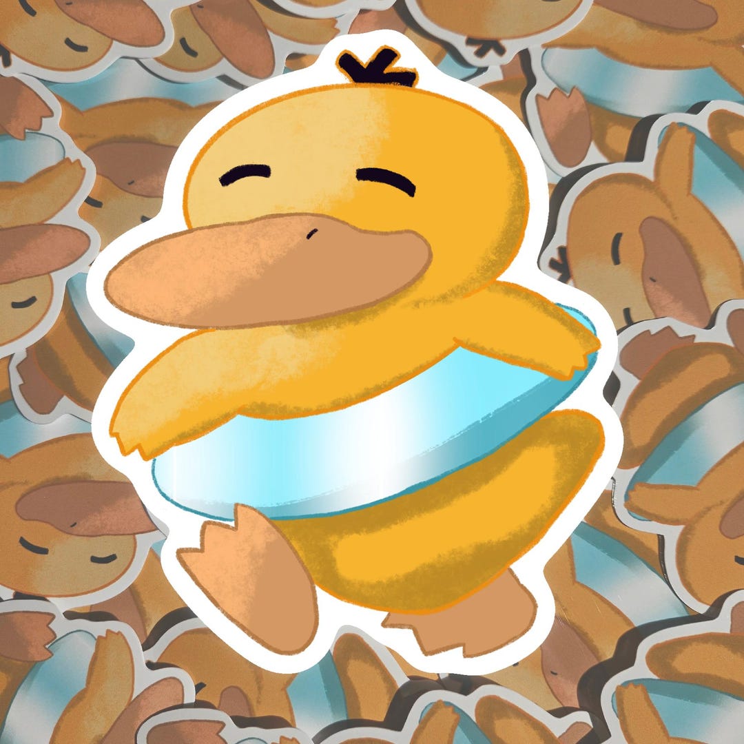 Psyduck Vinyl Sticker - Etsy