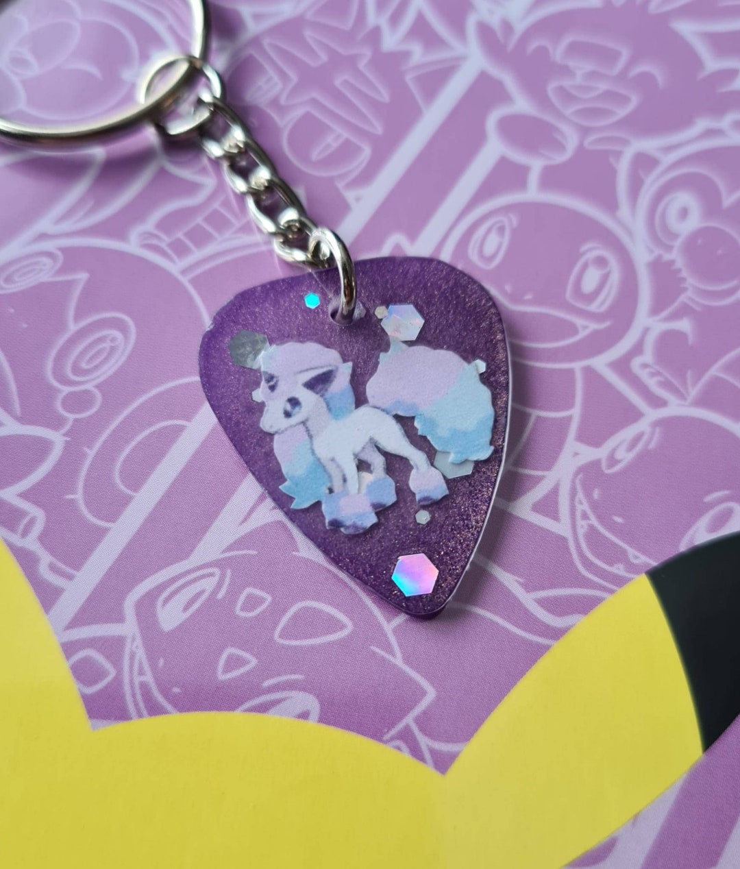 Pokemon Plectrum Keyring- Galarian Ponyta - Etsy