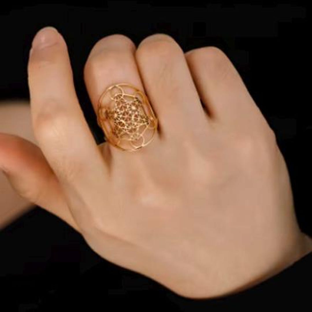 SIMBOLIKS Metatron Protection Ring Metatron Cube Sacred Geometry ...