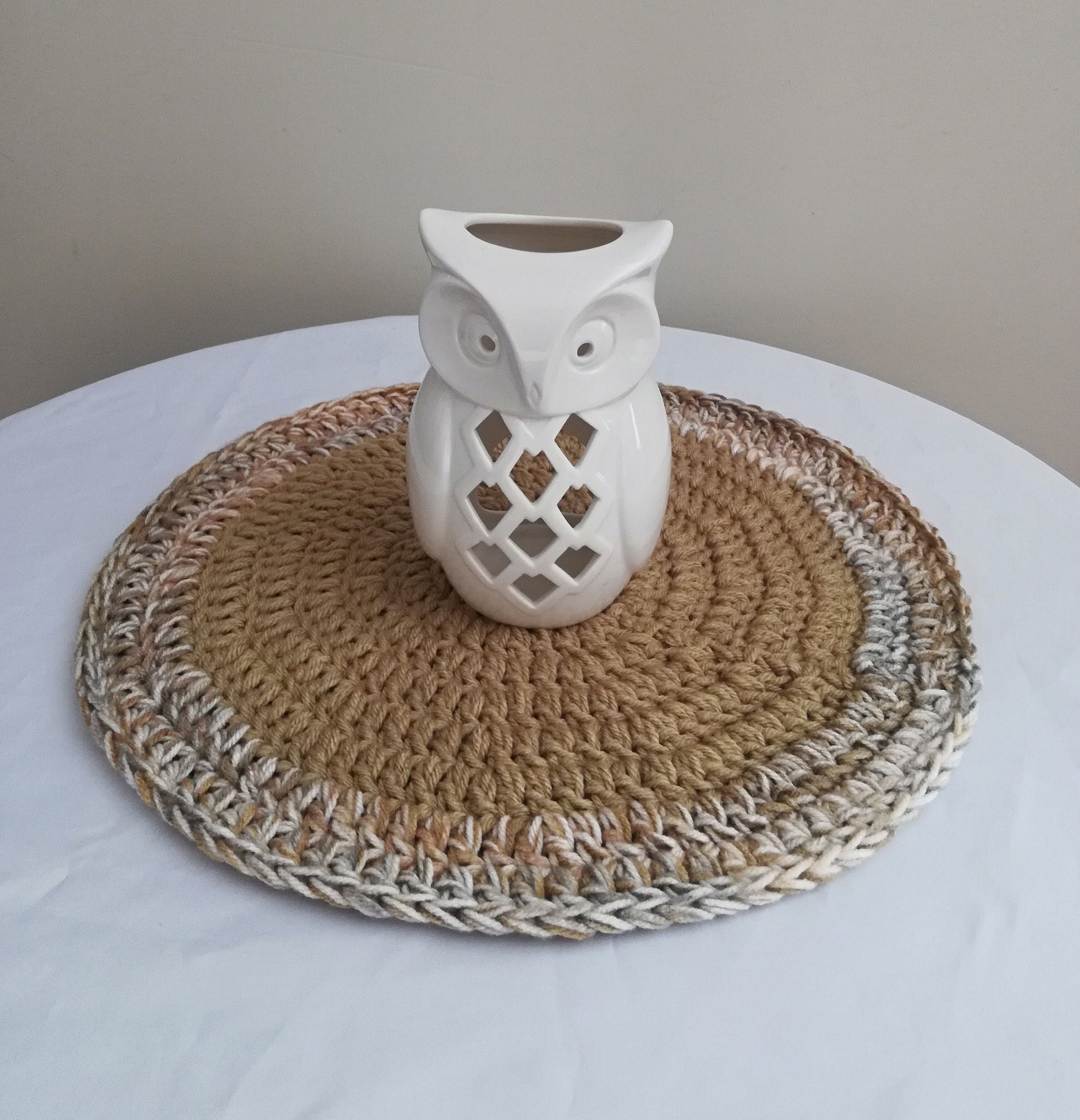 Large Round Brown Table Topper Beach Home Accessories Table | Etsy