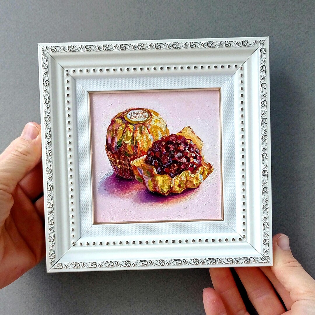 Ferrero Rocher Oil Painting: Small Framed Chocolate Art - Etsy