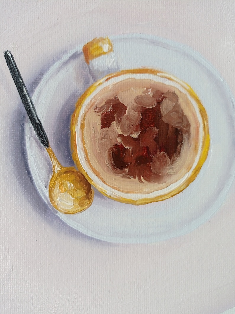 Croissant & Waffle Oil Painting Original Breakfast Still Life - Etsy