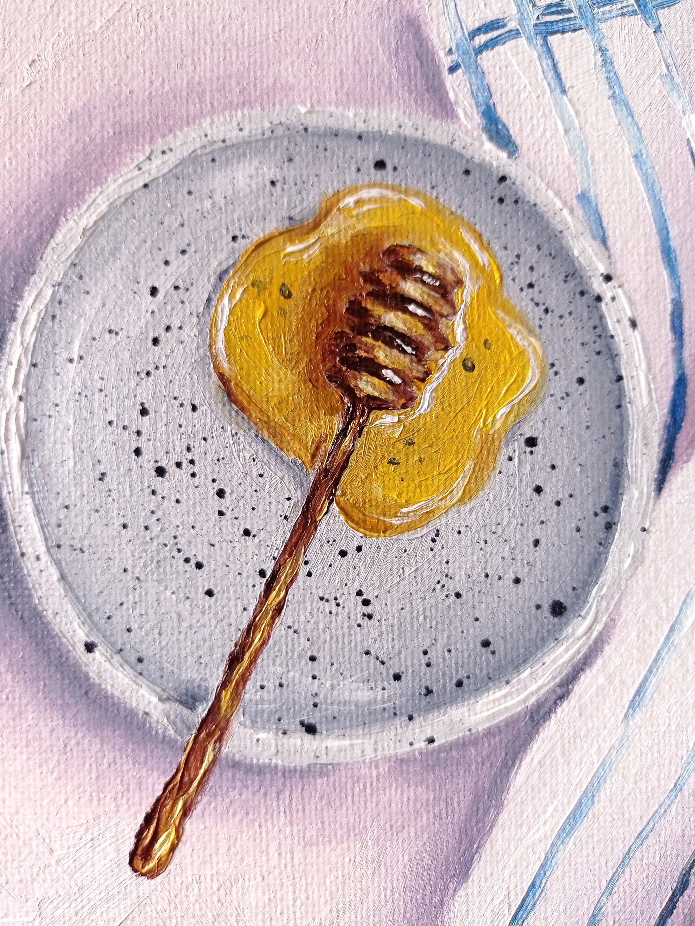 Waffle Painting Original Oil Picture Food on Canvas Belgian Waffles ...