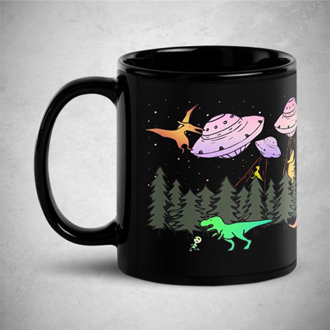 Dinosaur Alien Mug-dinosaur Extinction Mug-alien Abduction Mug - Etsy