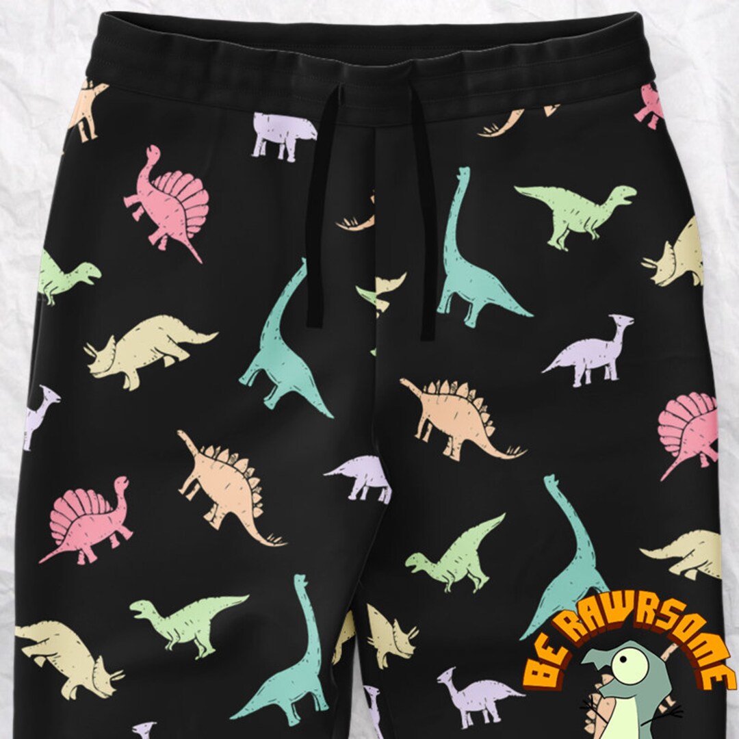 Personalize Dinosaur Doodle Sweatpants-dinosaur Joggers-paleontologist ...