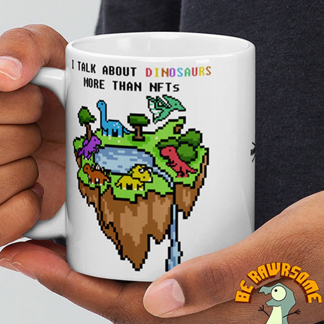 Dinosaur NFT Mug-dinosaur Mug-8bit Dinosaur Mug-paleontologist Mug - Etsy