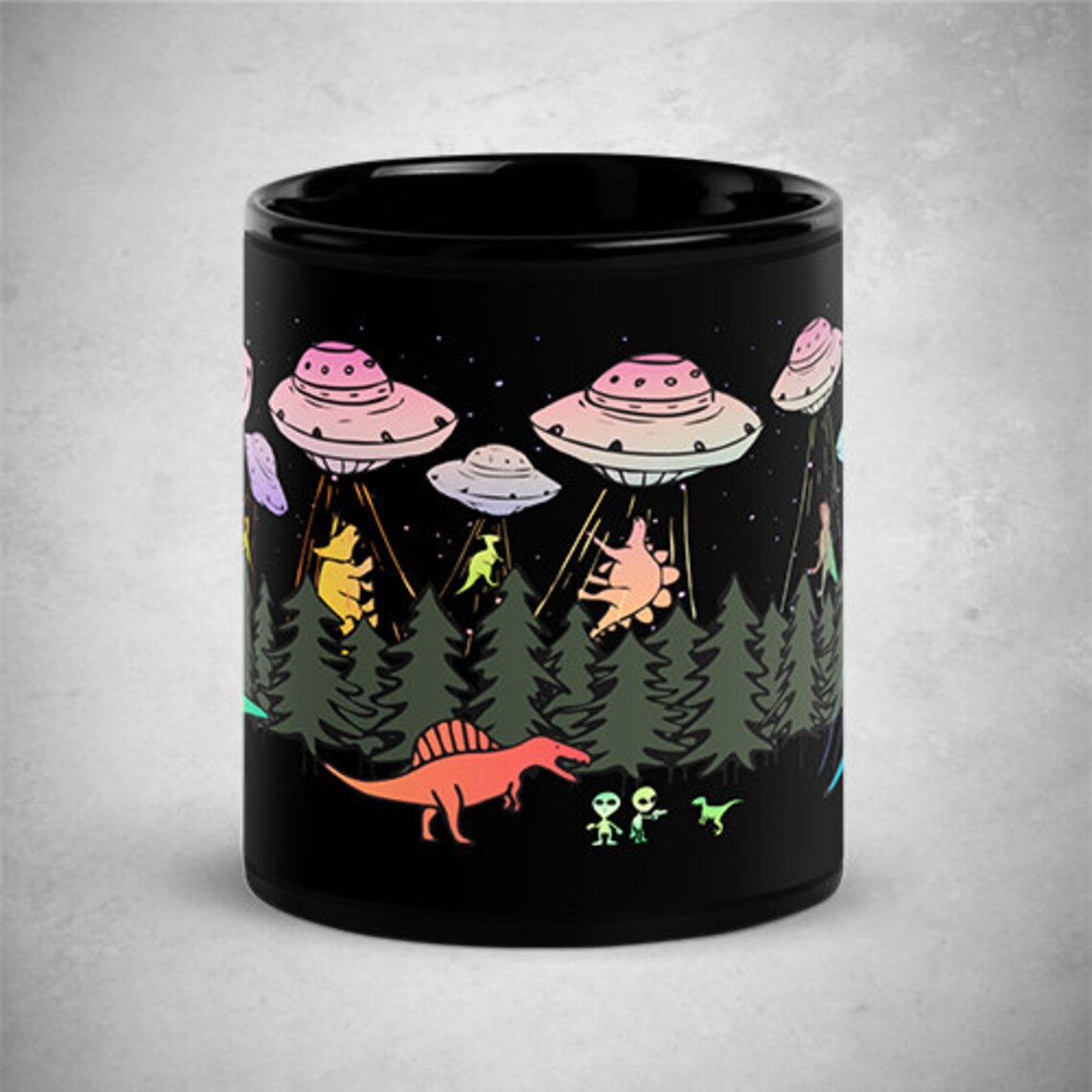Dinosaur Alien Mug-dinosaur Extinction Mug-alien Abduction Mug - Etsy