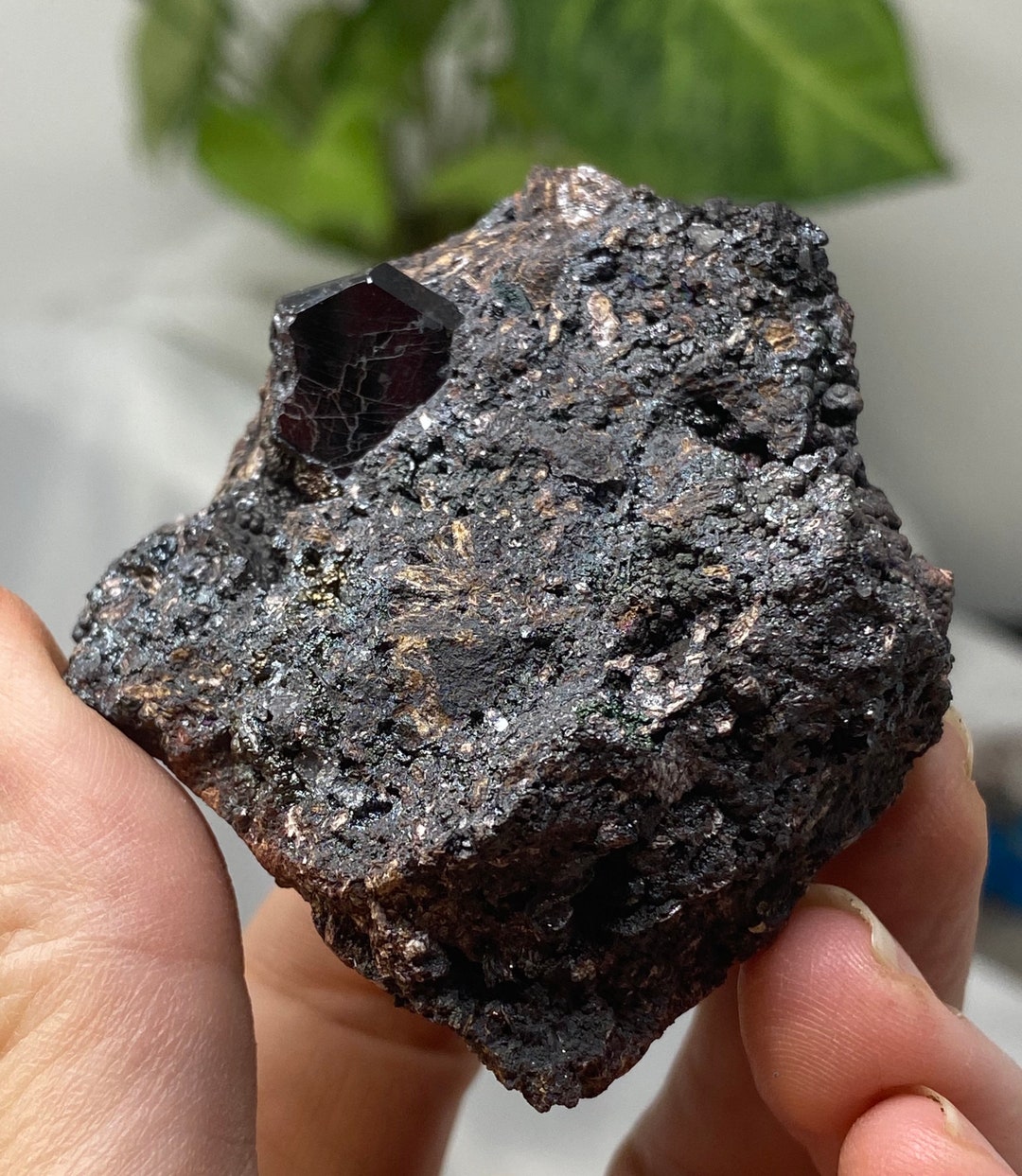 Rutile on Matrix With Iridescent Hematite - Etsy
