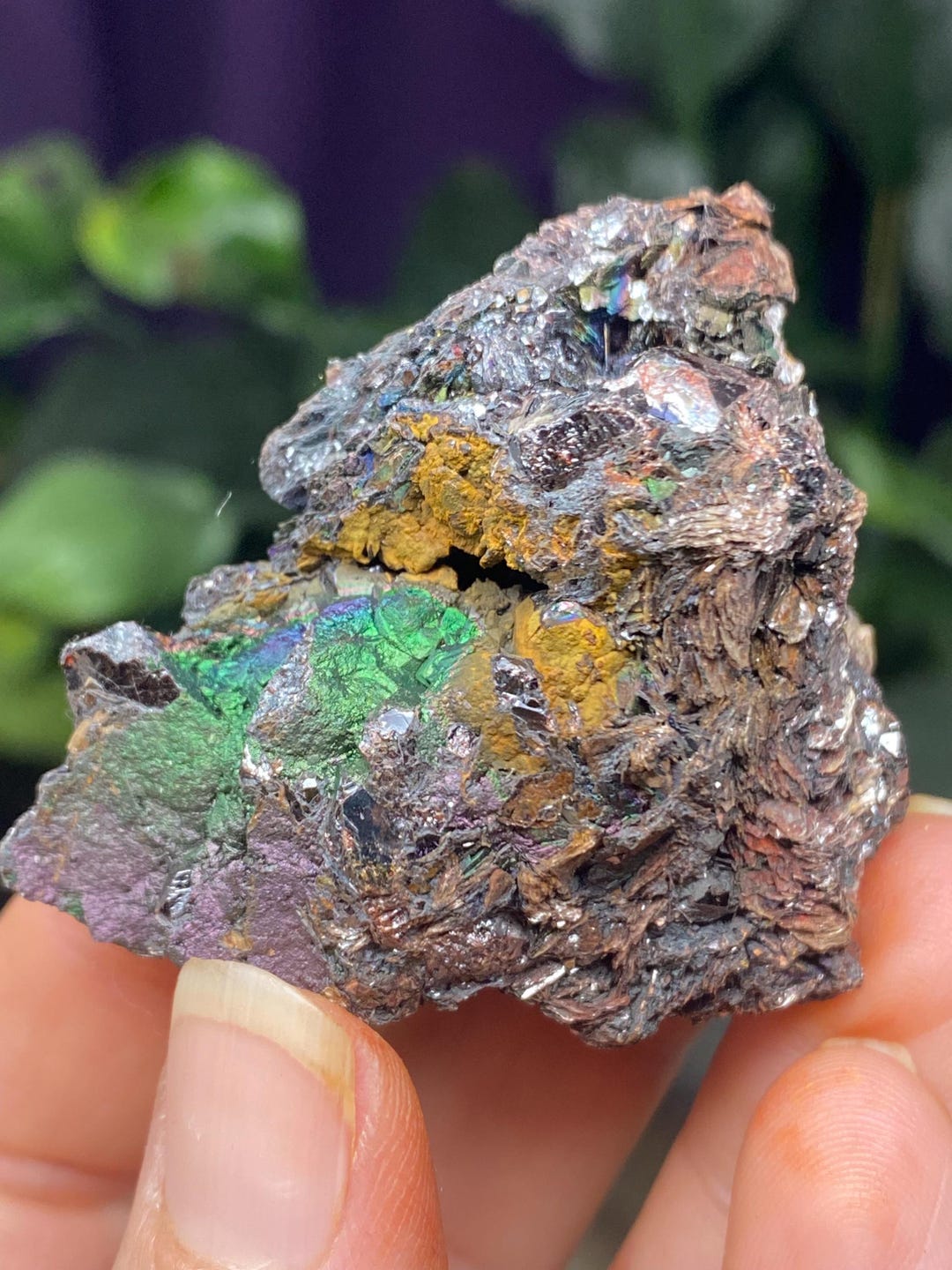 Graves Mountain Rutile and Mica With Rainbow Iridescent Hematite - Etsy