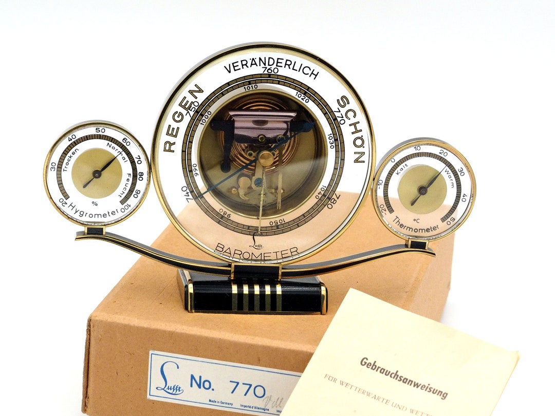 New Old Stock: Hans Lufft Art Deco Luxury Table Barometer Weather ...