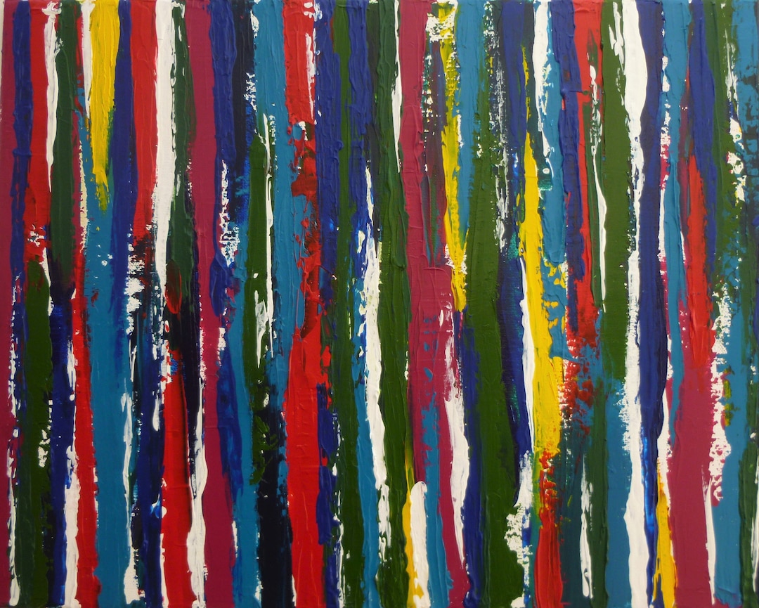 Abstract Art, Colourful Stripe Painting, Abstract Line Art, Vertical ...