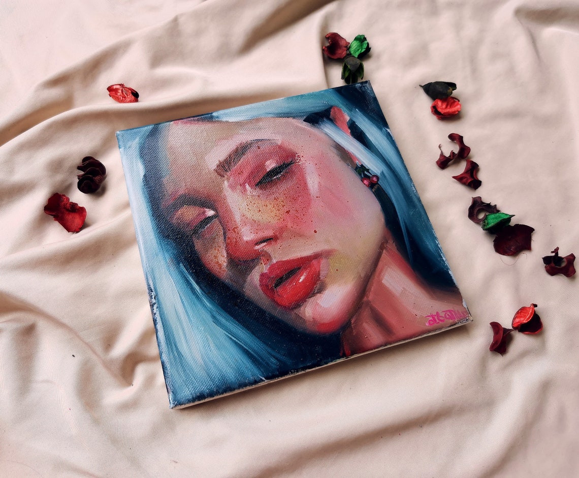 Original Handmade 8x8 Oil Painting on Stretched Canvas | Etsy