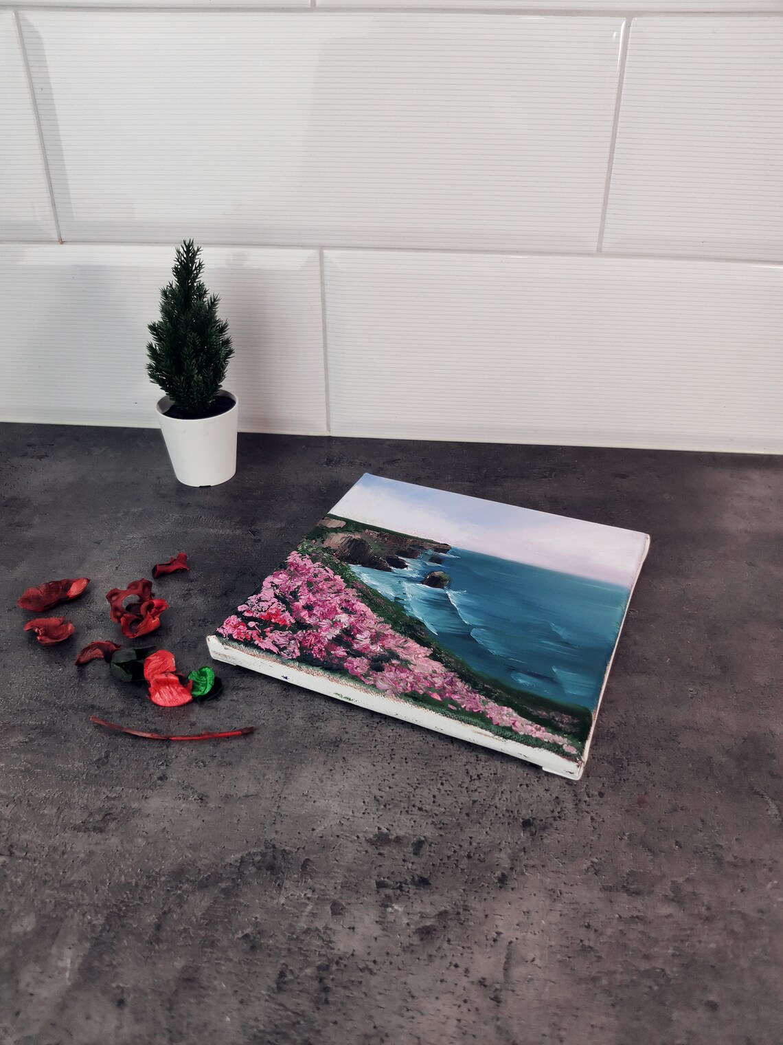 Original handmade 8x8 Oil Painting on Stretched Canvas | Etsy