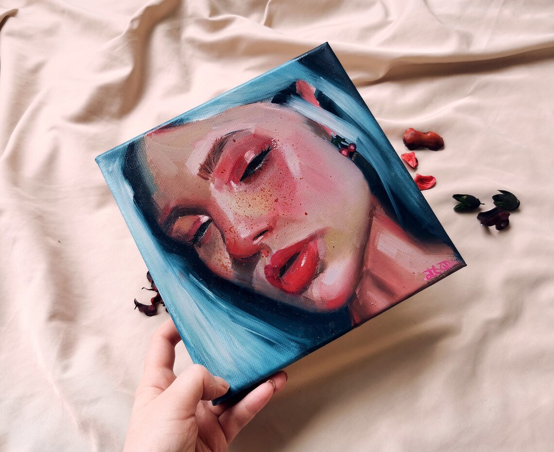 Original Handmade 8x8 Oil Painting on Stretched Canvas | Etsy