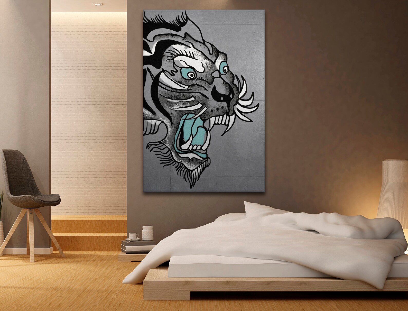 Awesome Graffiti Tiger canvas print Street art animal wall art | Etsy