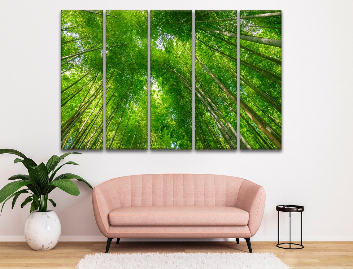 Nature wall art canvas Tree wall art large canvas art Green | Etsy