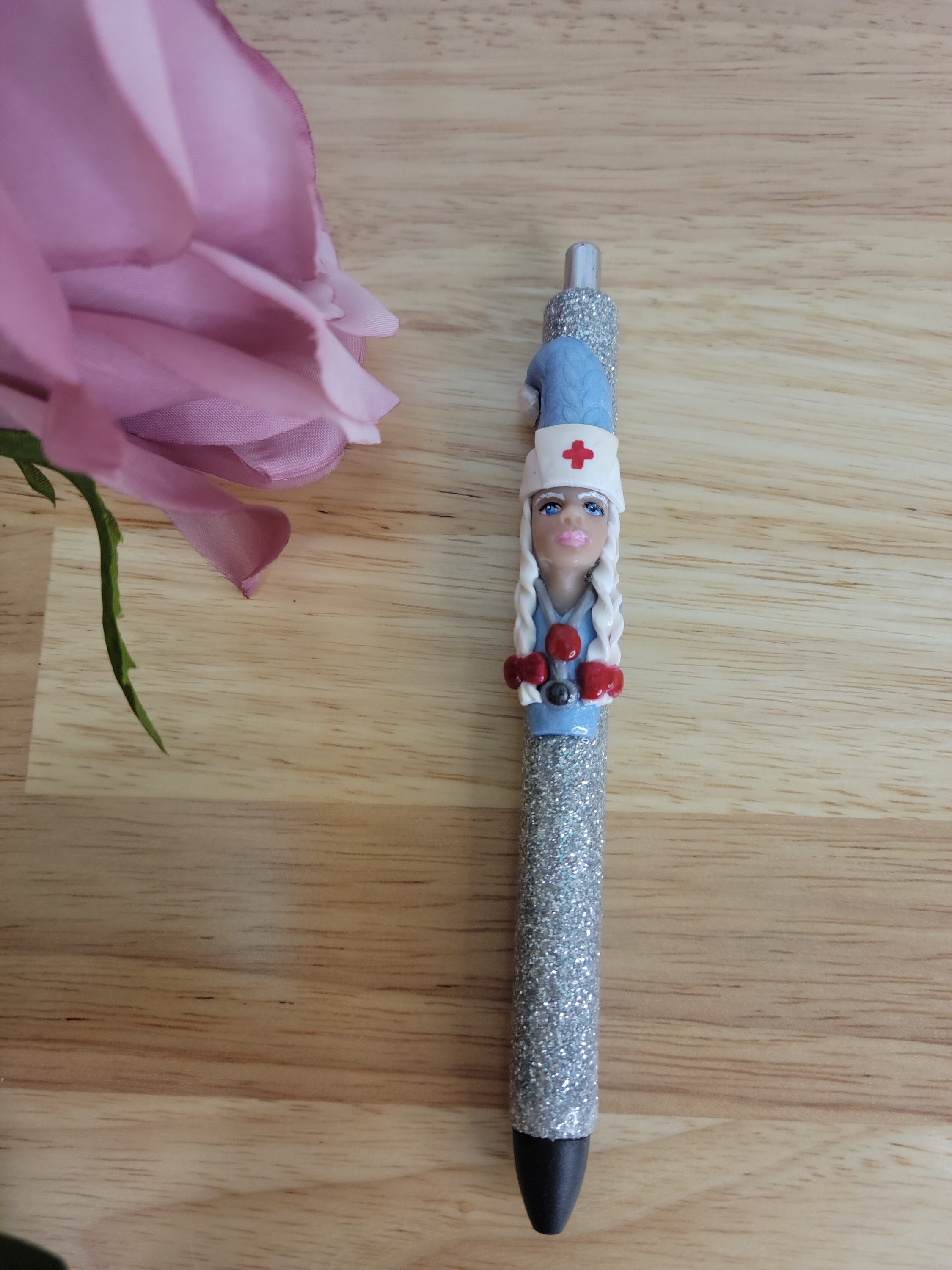 3D OOAK Nurse Gnome Pen, Hand Sculpted Gnome, Polymer Clay Gnome, Gift ...