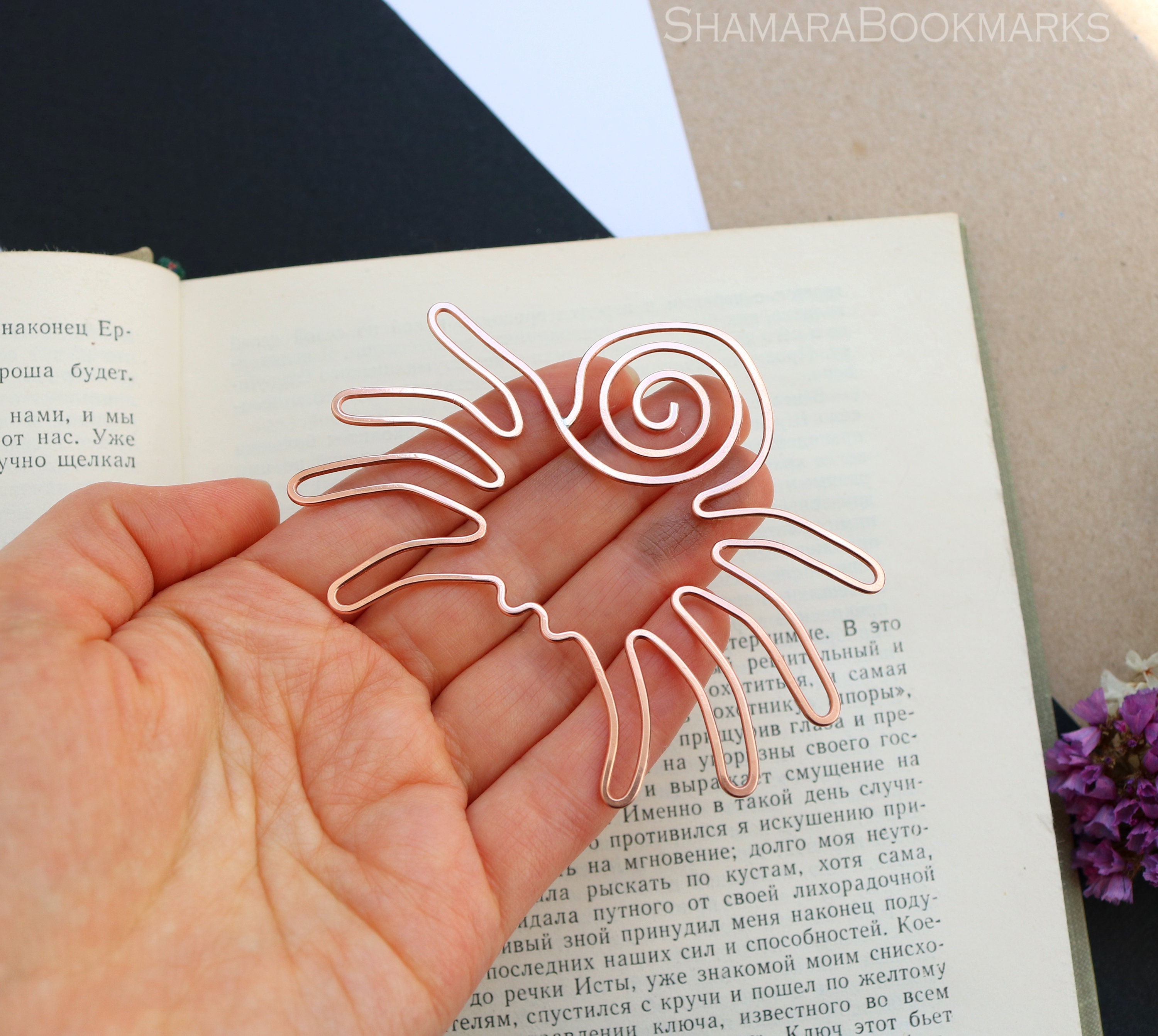 Personalized Spider Bookmark: Copper Wire Paper Clip, Book Lover Gift ...