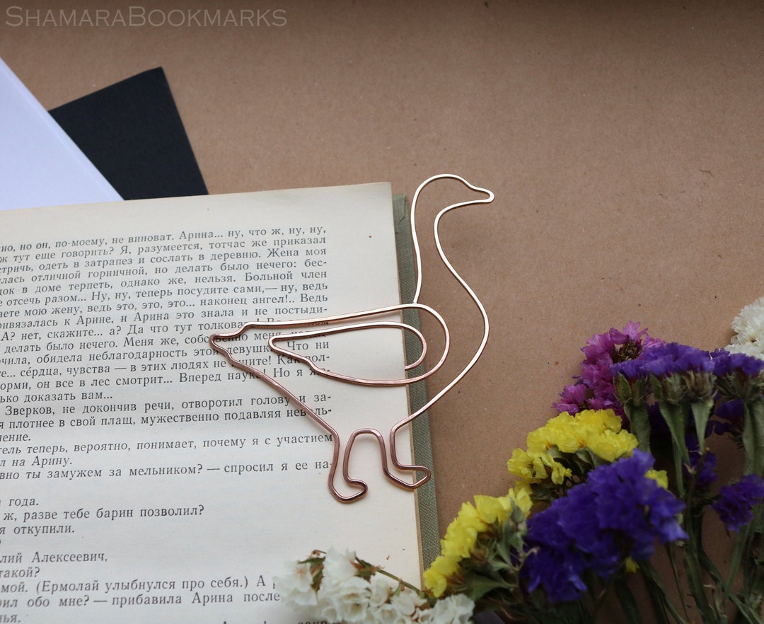 Personalized Goose Bookmark: Hand Stamped Copper Wire Clip - Etsy
