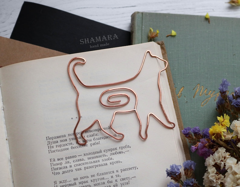 Cat Bookmark: Personalized Wire Book Mark, Gift for Cat Mom - Etsy