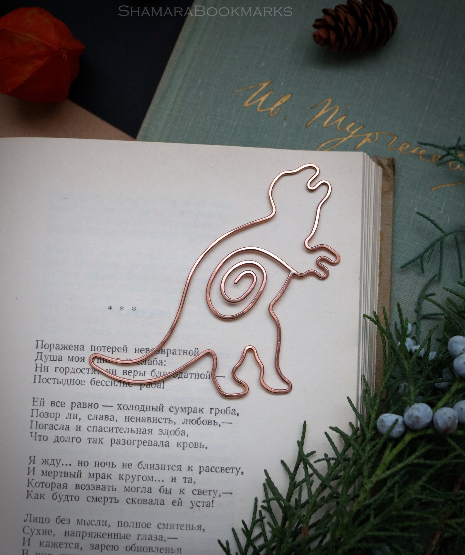 Personalized Metal Bookmark T-rex Paper Clip Dinosaur Copper - Etsy