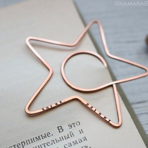 Personalized Wire Bookmark, Star, Hand Stamped, Wire Wrapped, Gift for ...