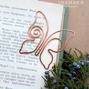 Wire Bookmark Paperclip Butterfly Bookmark Copper Wirewrapped Gift for ...