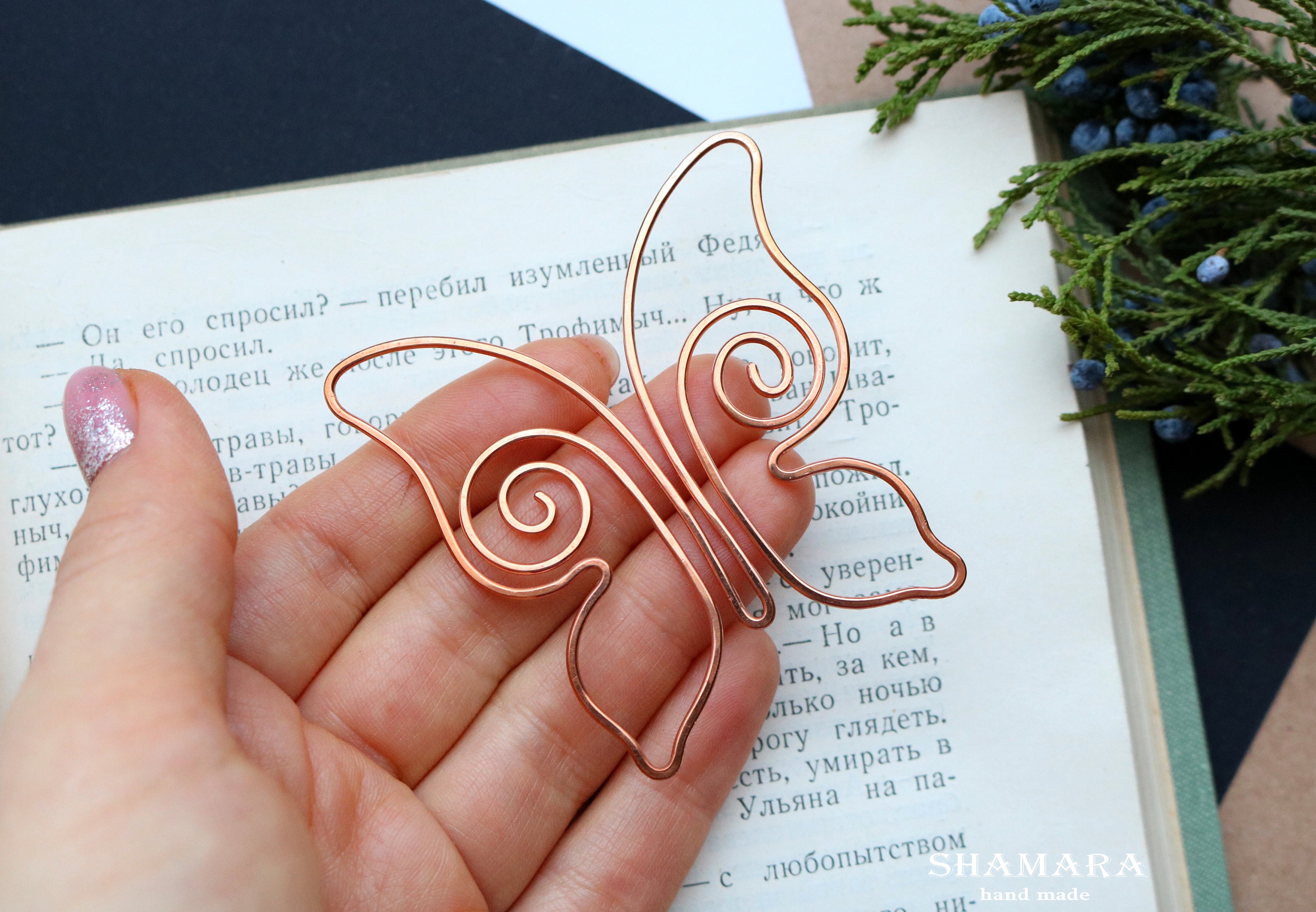 Wire Bookmark Paperclip Butterfly Bookmark Copper Wirewrapped - Etsy