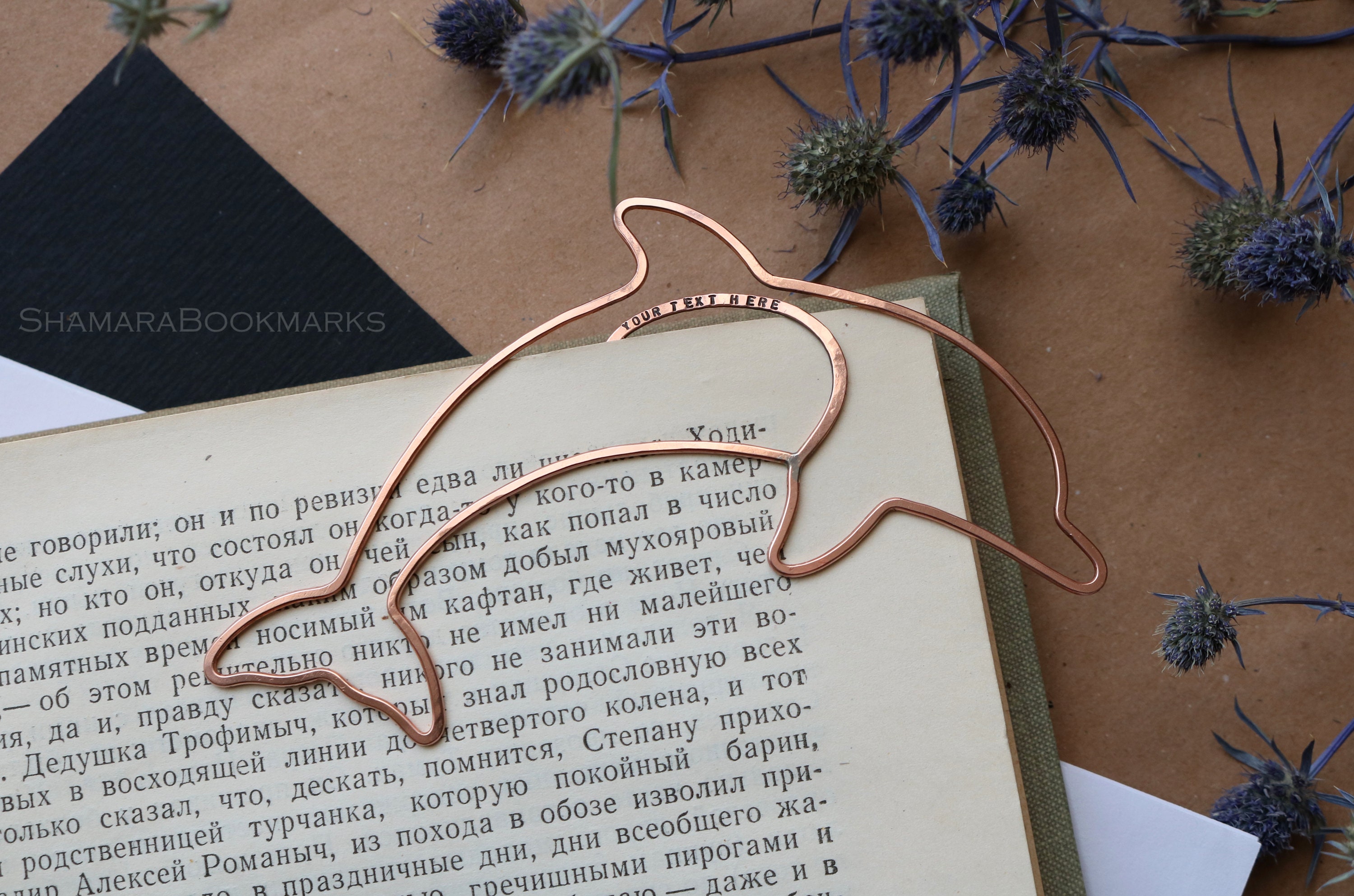 Personalized Copper Wire Bookmark: Hand Stamped Whale Paper Clip - Etsy