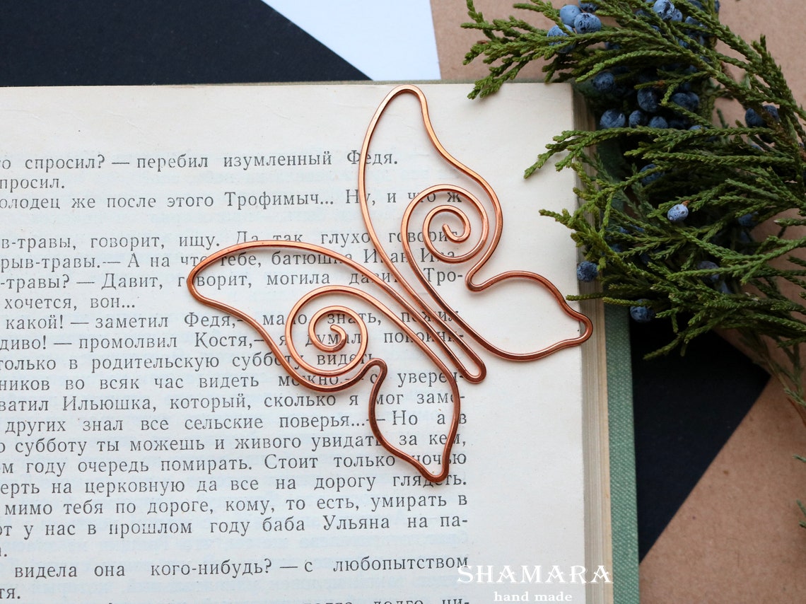 Wire Bookmark Paperclip Butterfly Bookmark Copper Wirewrapped | Etsy