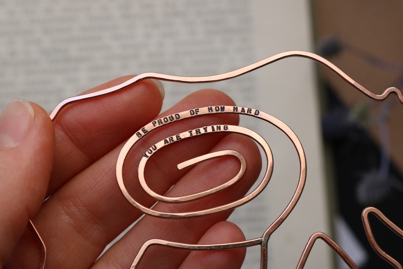 Personalized wire bookmark paper clip elephant gift for | Etsy