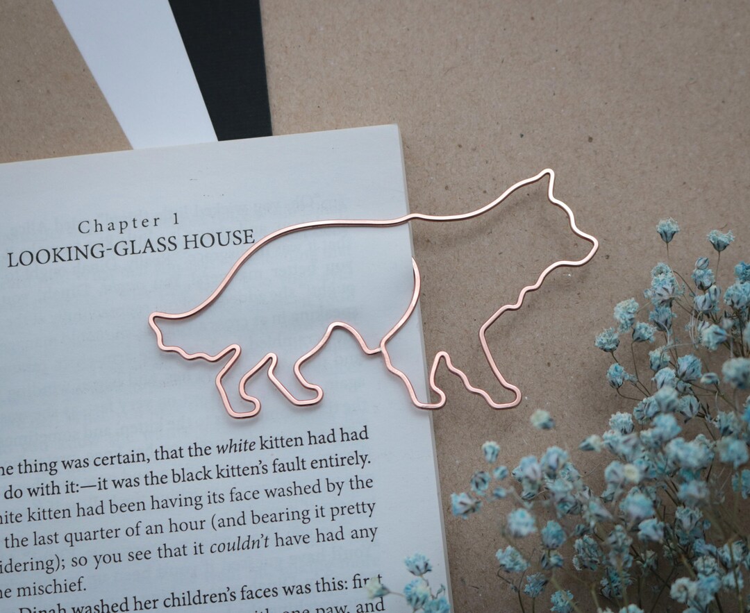 Border Collie Bookmark, Copper Wire Dog Paper Clip, Personalized Metal ...