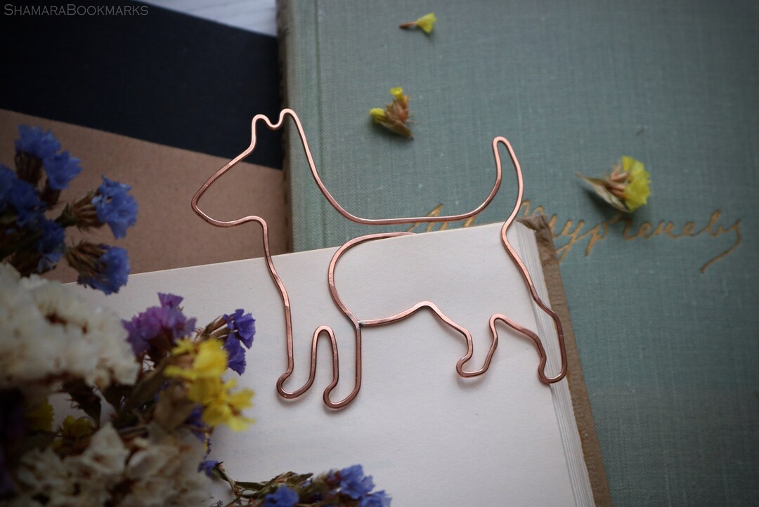 Personalized Metal Bookmark, Copper Paperclip, Bullterrier, Pet, Gift ...